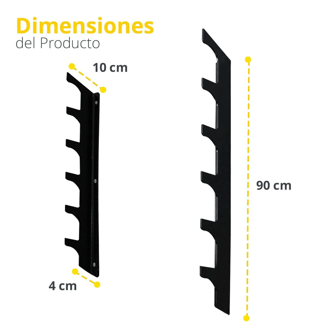 Rack de pared para 6 barras – Tayga